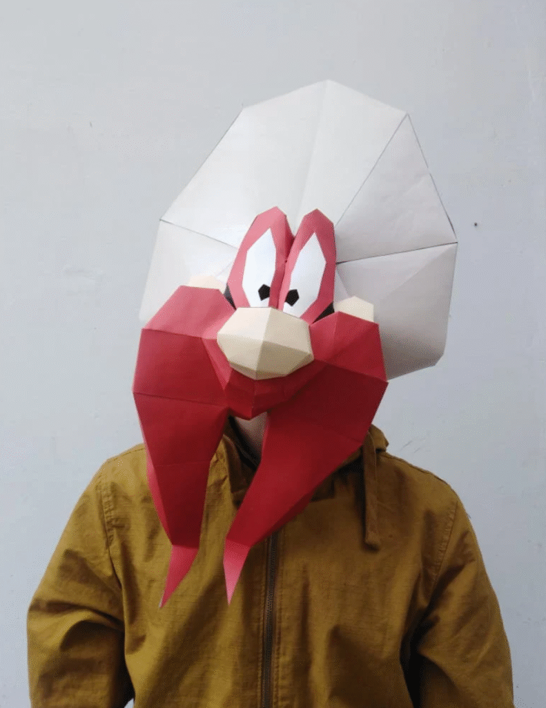 SAM BIGOTES – YOSEMITE SAM LOONEY TUNES MASK - PAPER SHAPES
