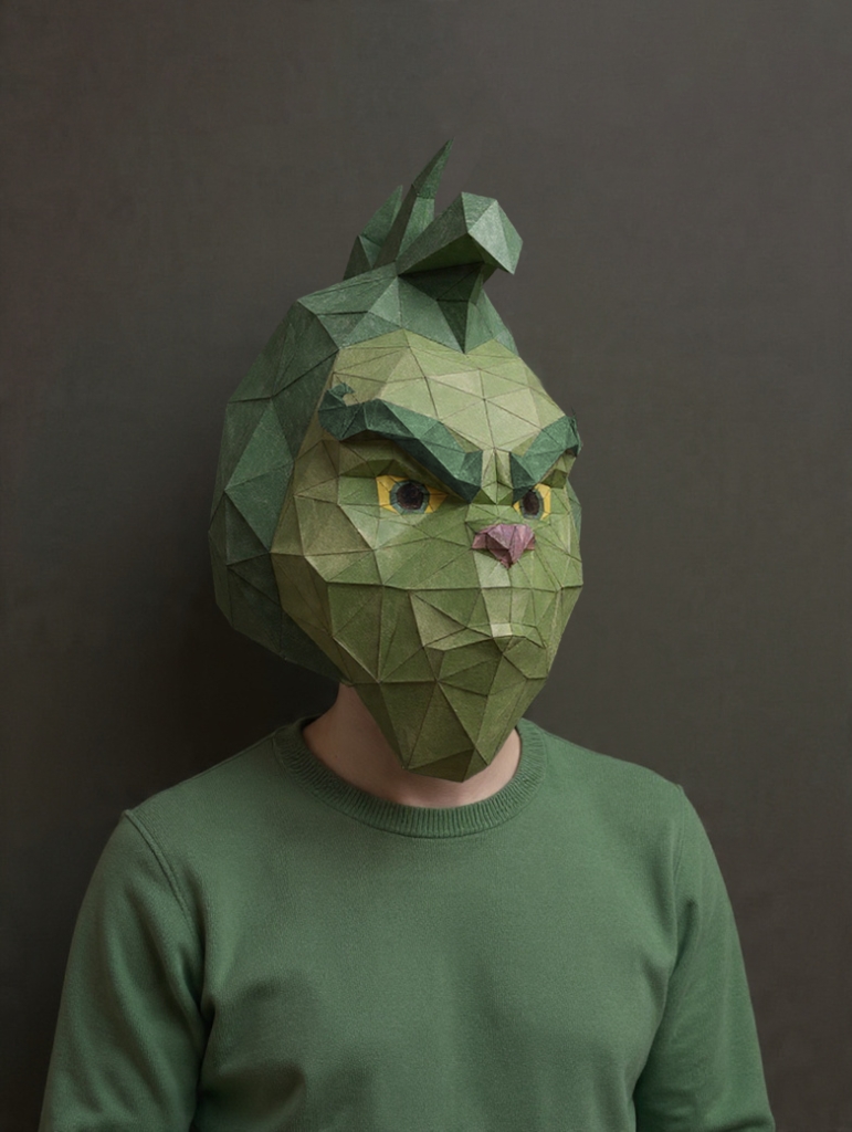 GRINCH NAVIDAD DIY MASK/ TEMPLATE - PAPER SHAPES